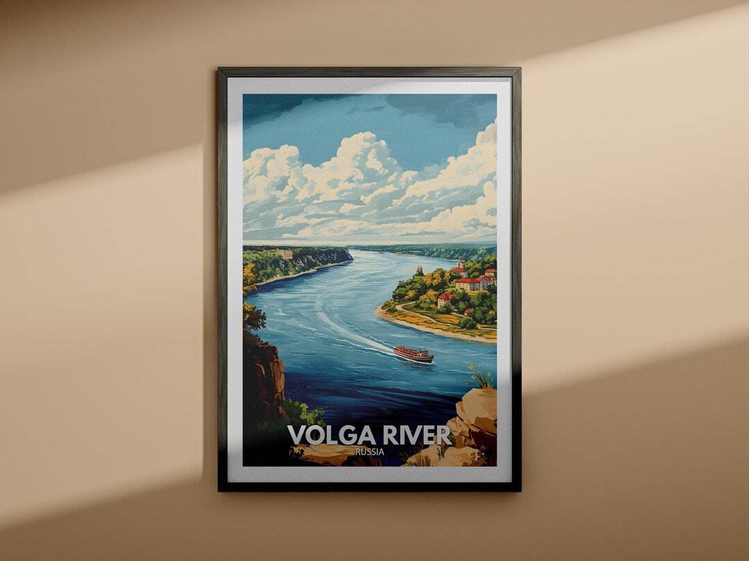Volga River Print - Volga River Poster / Russia River Art / Russia ...