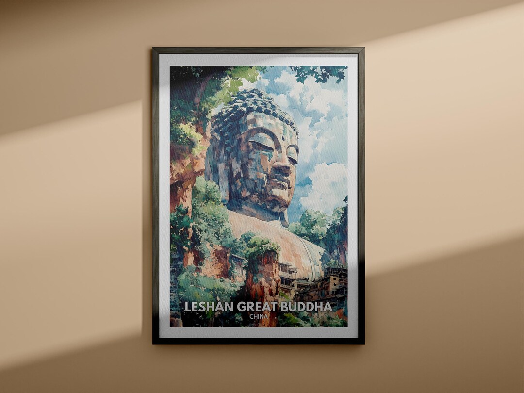 Leshan Great Buddha Print - Leshan Great Buddha Travel Poster / China ...