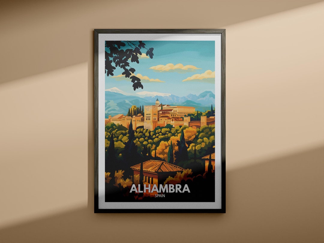 Alhambra Print - Alhambra Travel Poster / Spain Wall Art Print / Spain ...