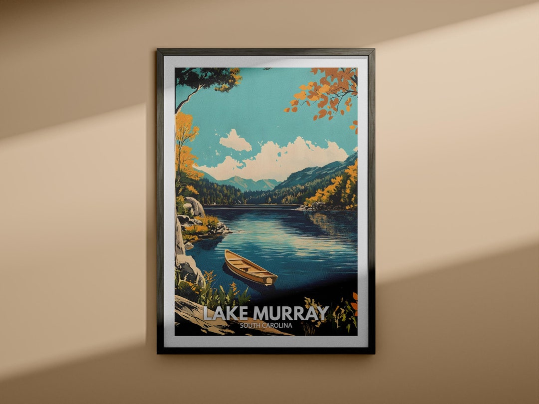 Murray Print - Lake Murray Poster / South Carolina Lake Art / South ...