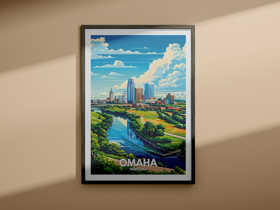 Omaha Print - Omaha Poster / Nebraska Wall Art Print / United States ...