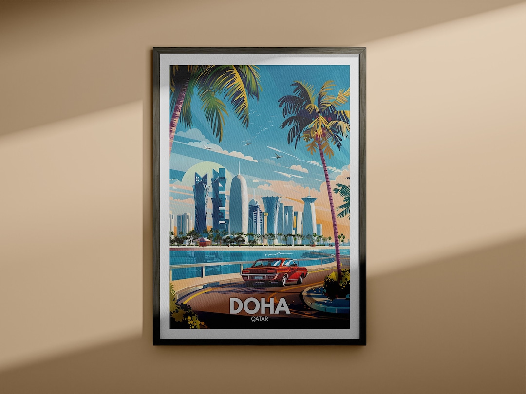 Doha Print - Doha Travel Poster / Qatar Wall Print / Qatar Home Decor ...