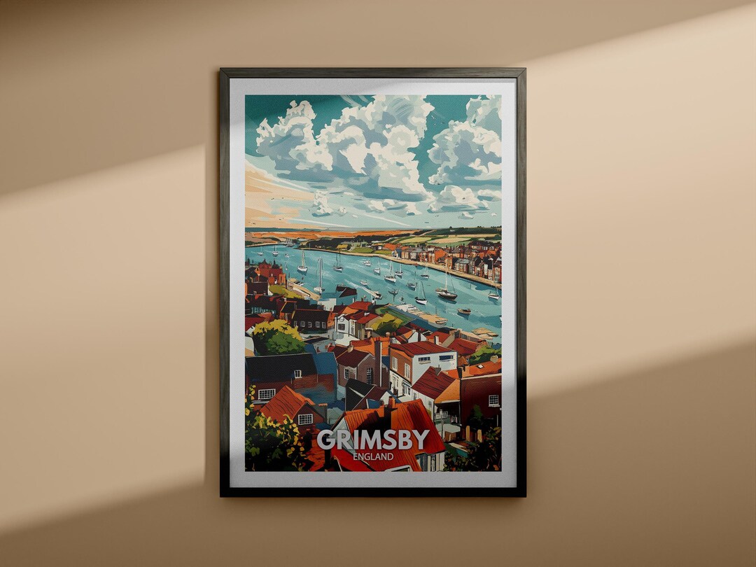 Grimsby Print - Grimsby Travel Poster / England Wall Art Print ...