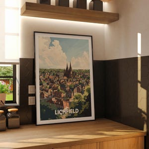 Lichfield Print - Lichfield Travel Poster / England Wall Art Print ...