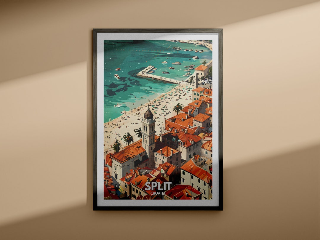 Split Art Print - Split Travel Poster / Croatia Wall Art Print ...