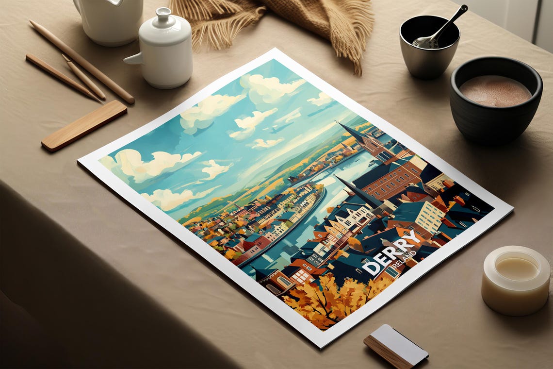 Derry Print - Derry Travel Poster / Iceland Wall Art Print / Iceland ...