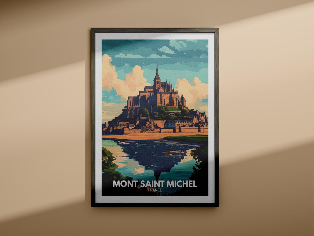 Mont Saint Michel Print - Mont Saint Michel Travel Poster / France Wall ...