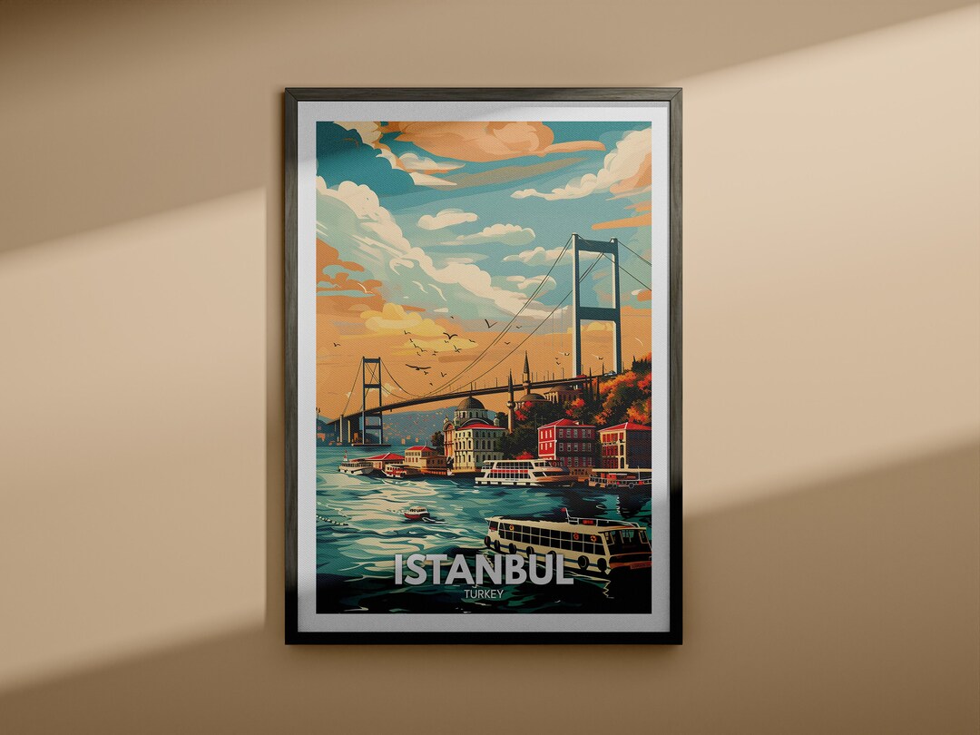 Istanbul Art Print - Istanbul Travel Poster / Turkey Wall Print ...