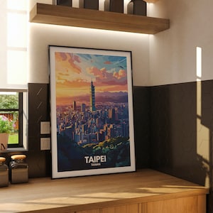Taipei Art Print - Taipei Travel Poster / Taiwan Wall Art Print ...