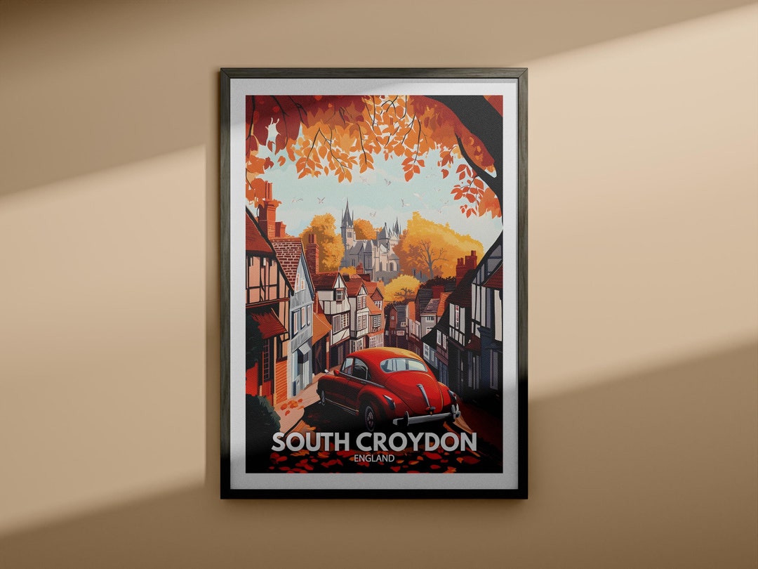 South Croydon Print - South Croydon Travel Poster / England Wall Art ...