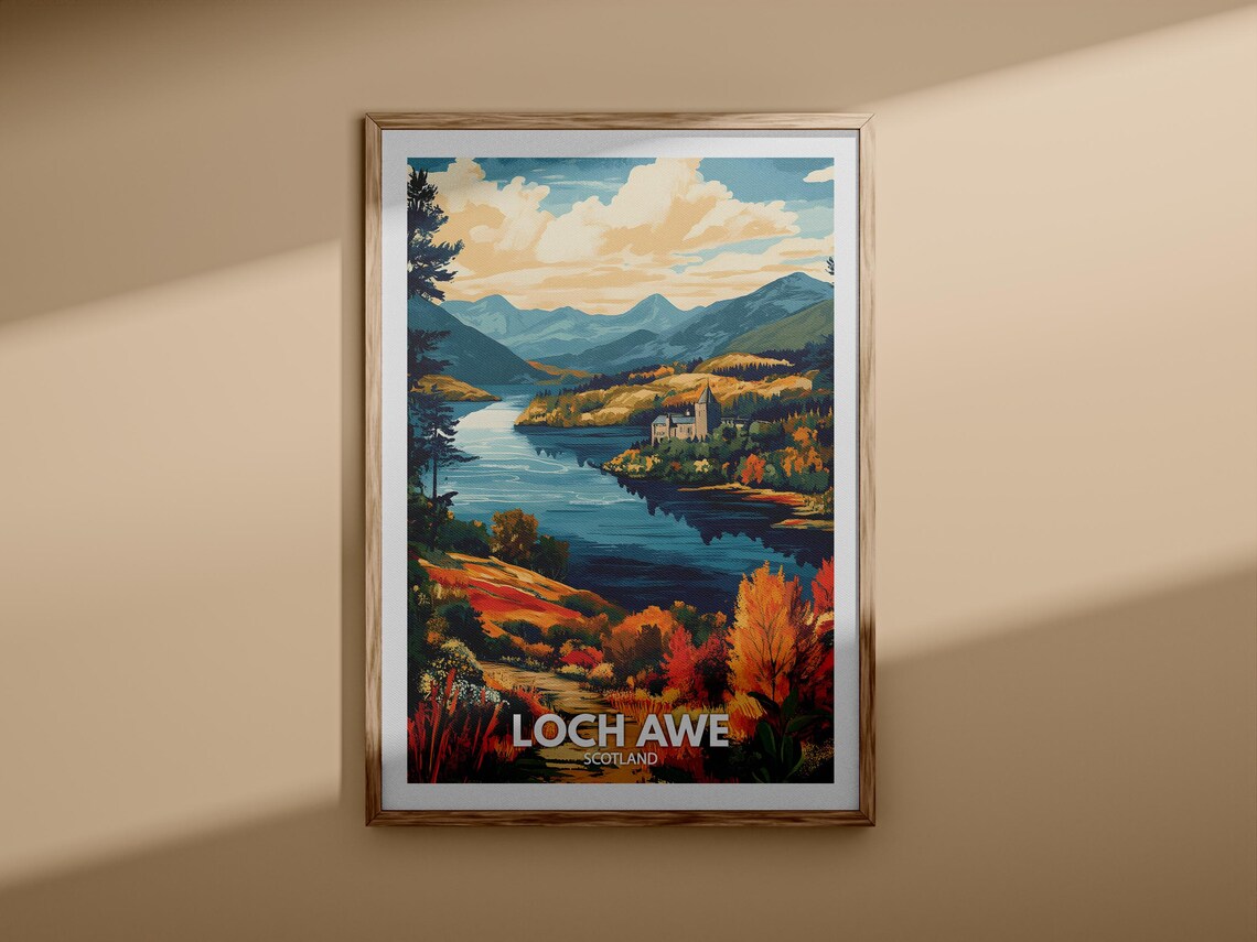 Loch Awe Print - Loch Awe Poster / Scotland Loch Art / Scotland Travel ...