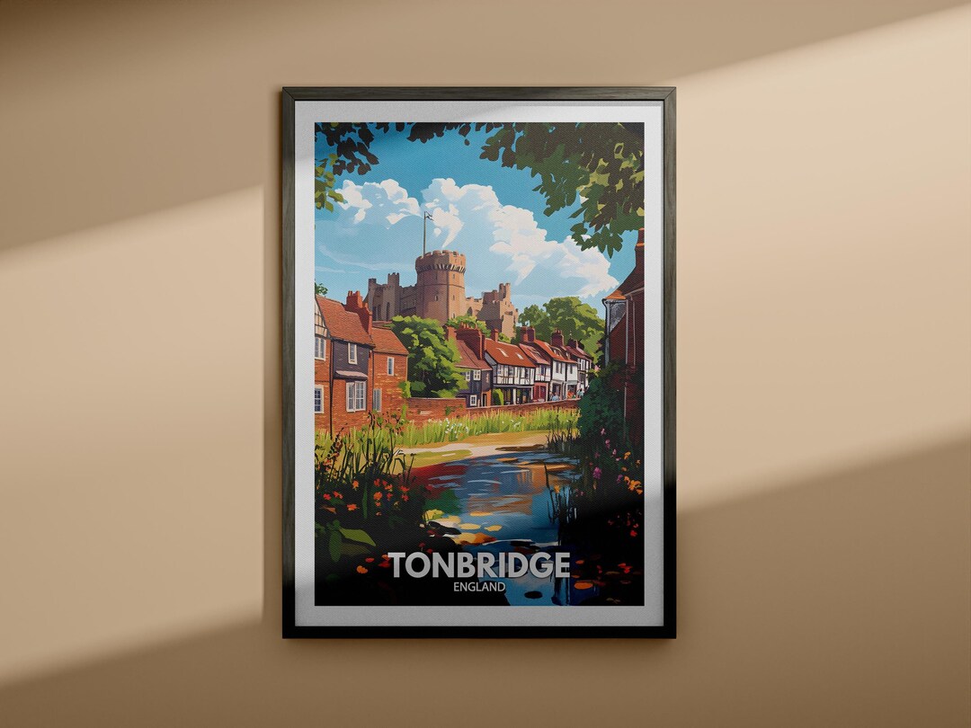 Tonbridge Print - Tonbridge Travel Poster / England Wall Art Print ...