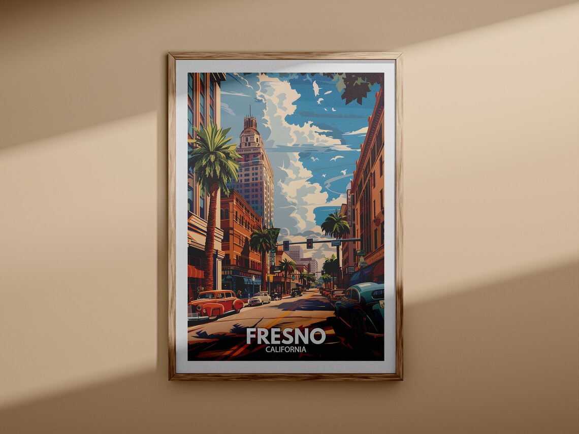 Fresno Print - Fresno Travel Poster / California Wall Art Print ...