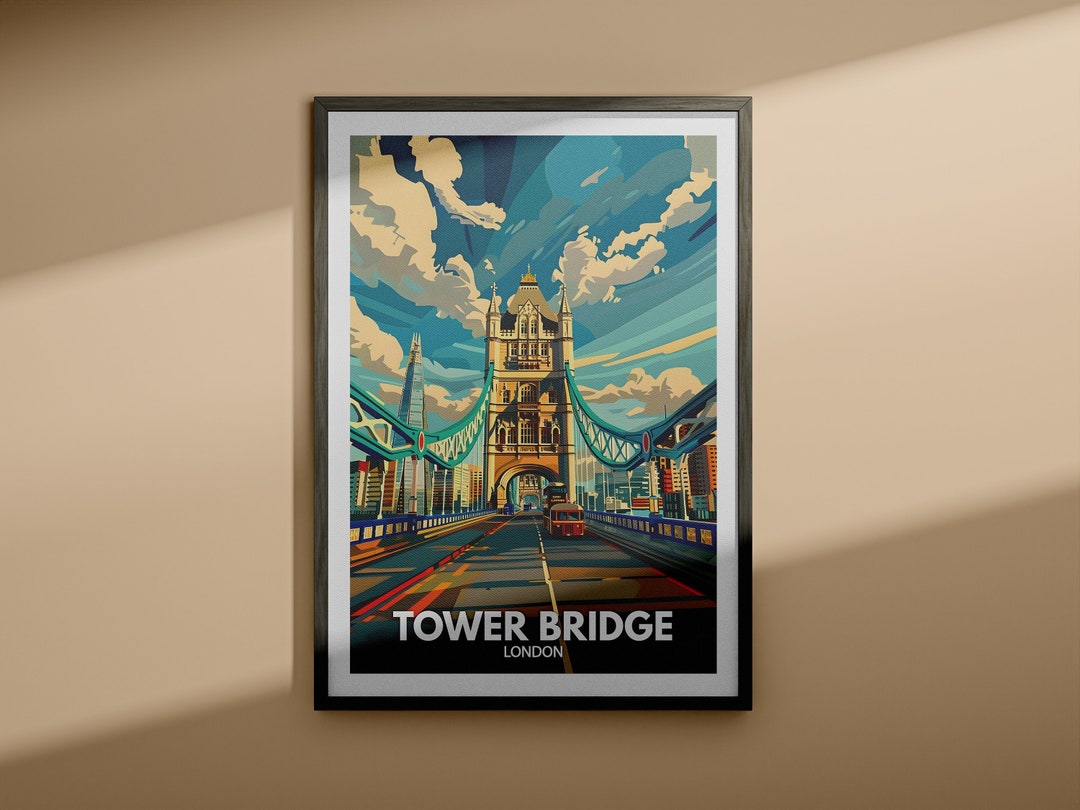 Tower Bridge Print - Tower Bridge Travel Poster / London Wall Art Print ...