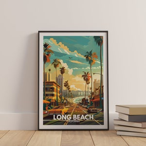Long Beach Art Print - Long Beach Travel Poster / California Wall Art ...