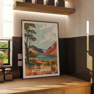 Buttermere Print - Buttermere Poster / England Lake Art / England ...