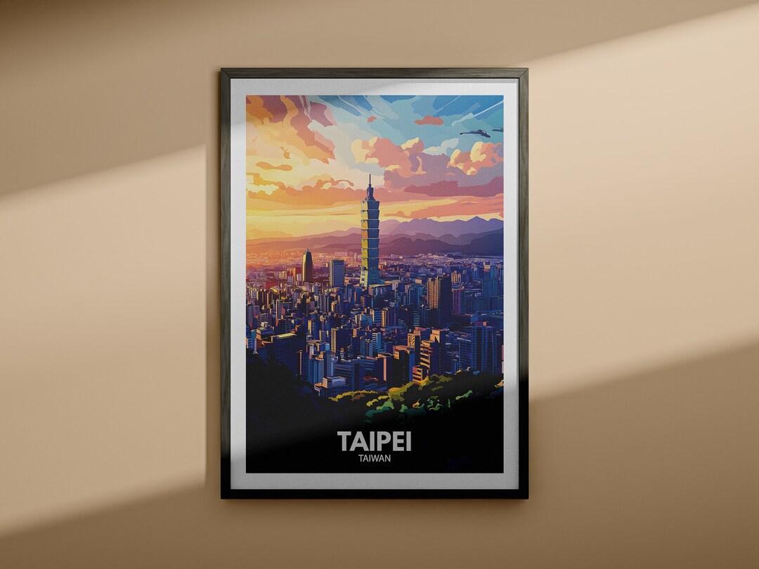 Taipei Art Print - Taipei Travel Poster / Taiwan Wall Art Print ...
