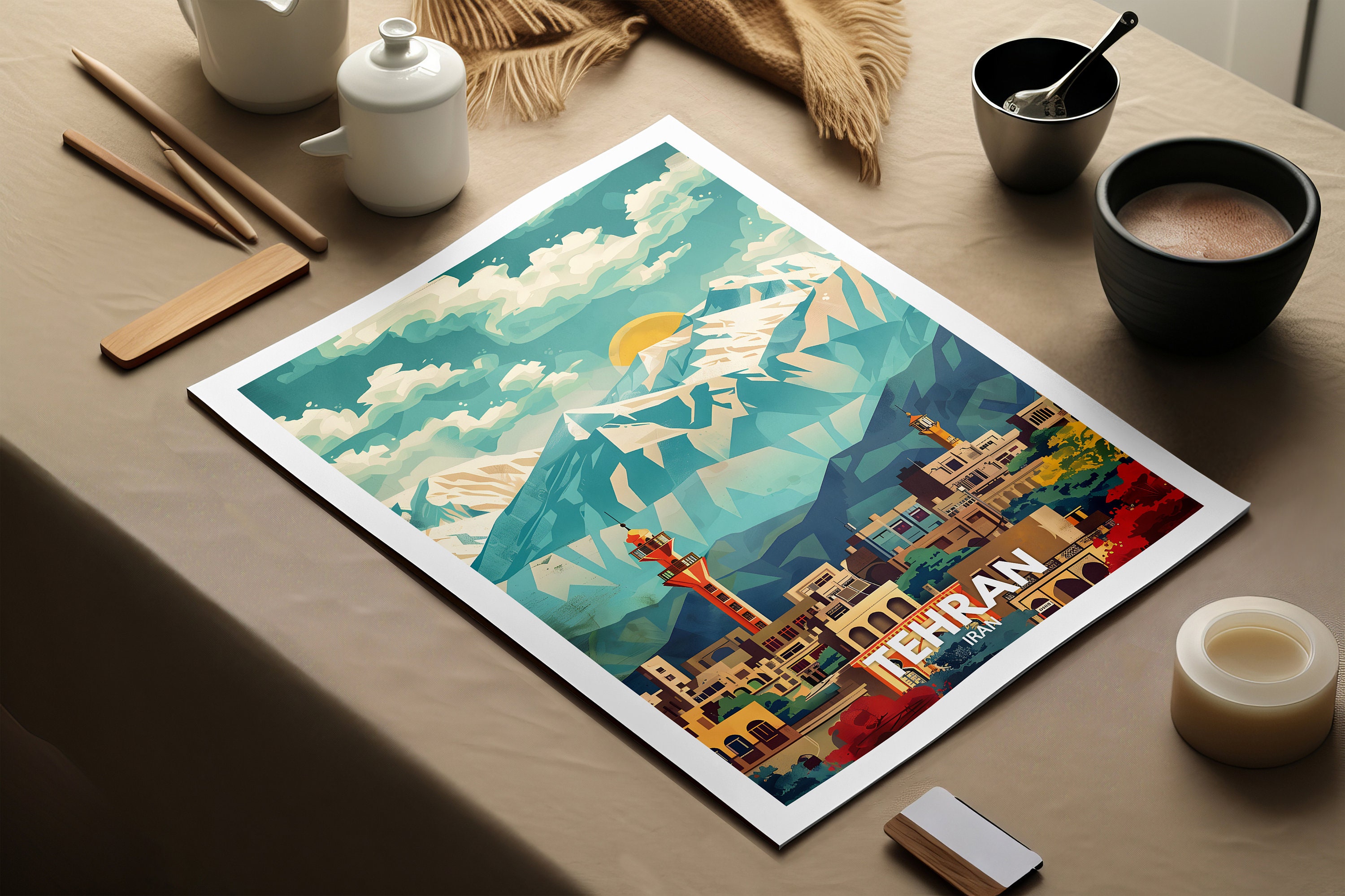 Tehran Art Print - Tehran Travel Poster / Iran Wall Art Print / Iran ...