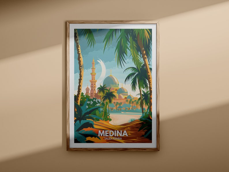 Medina Art Print - Medina Travel Poster / Saudi Arabia Wall Art Print ...