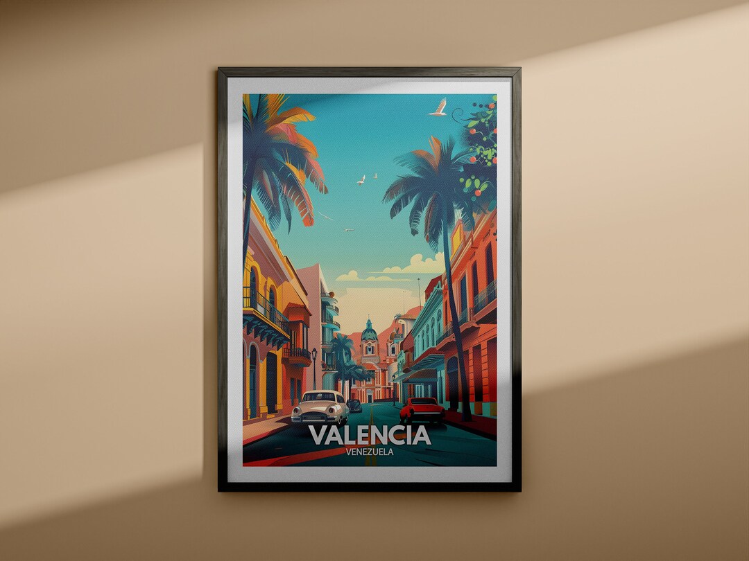 Valencia Print - Valencia Travel Poster / Venezuela Wall Art Print ...