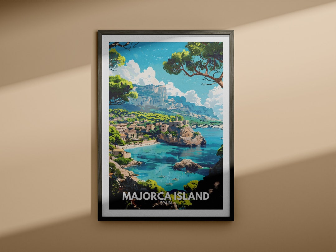 Majorca Print - Majorca Island Poster / Spain Island Art / Spain Travel ...