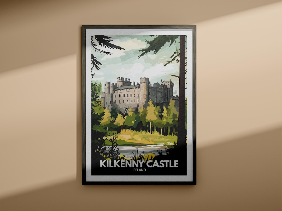 Kilkenny Castle Print - Kilkenny Castle Travel Poster / Ireland Wall ...