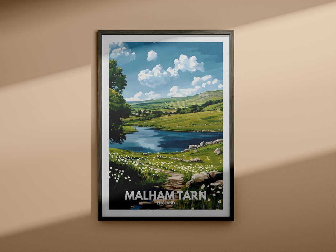 Malham Tarn Print - Malham Tarn Poster / England Lake Art / England ...