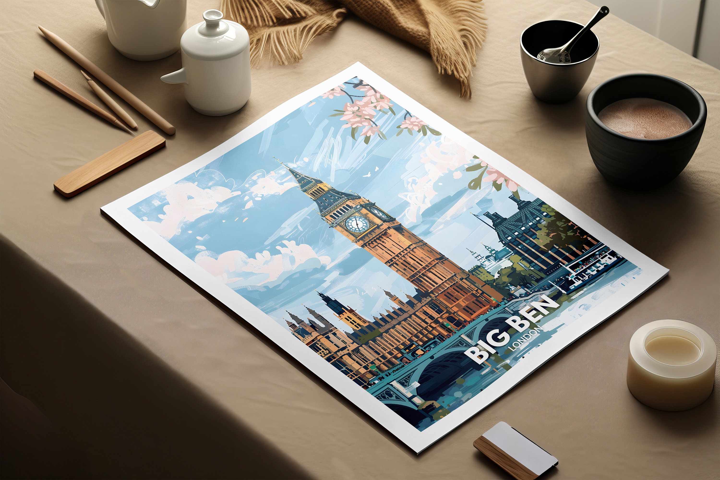 Big Ben Print Big Ben Travel Poster / London Wall Art Print / London ...