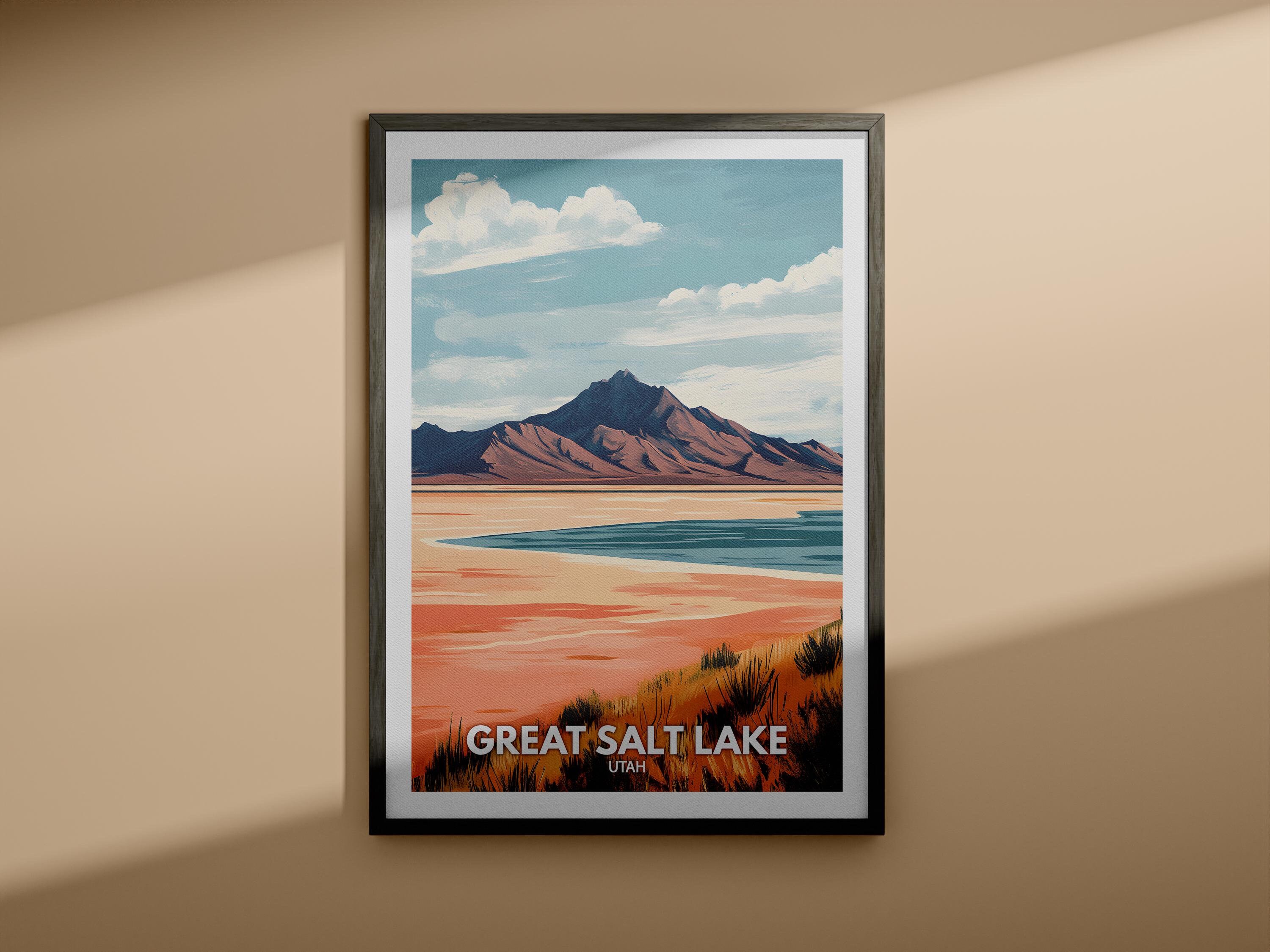 Great Salt Lake Print - Great Salt Lake Poster / Utah Lake Art / Utah ...