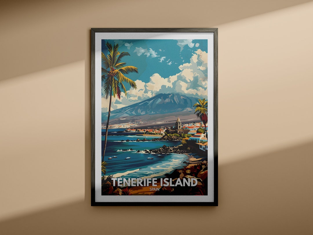 Tenerife Print - Tenerife Island Poster / Spain Island Art / Spain ...