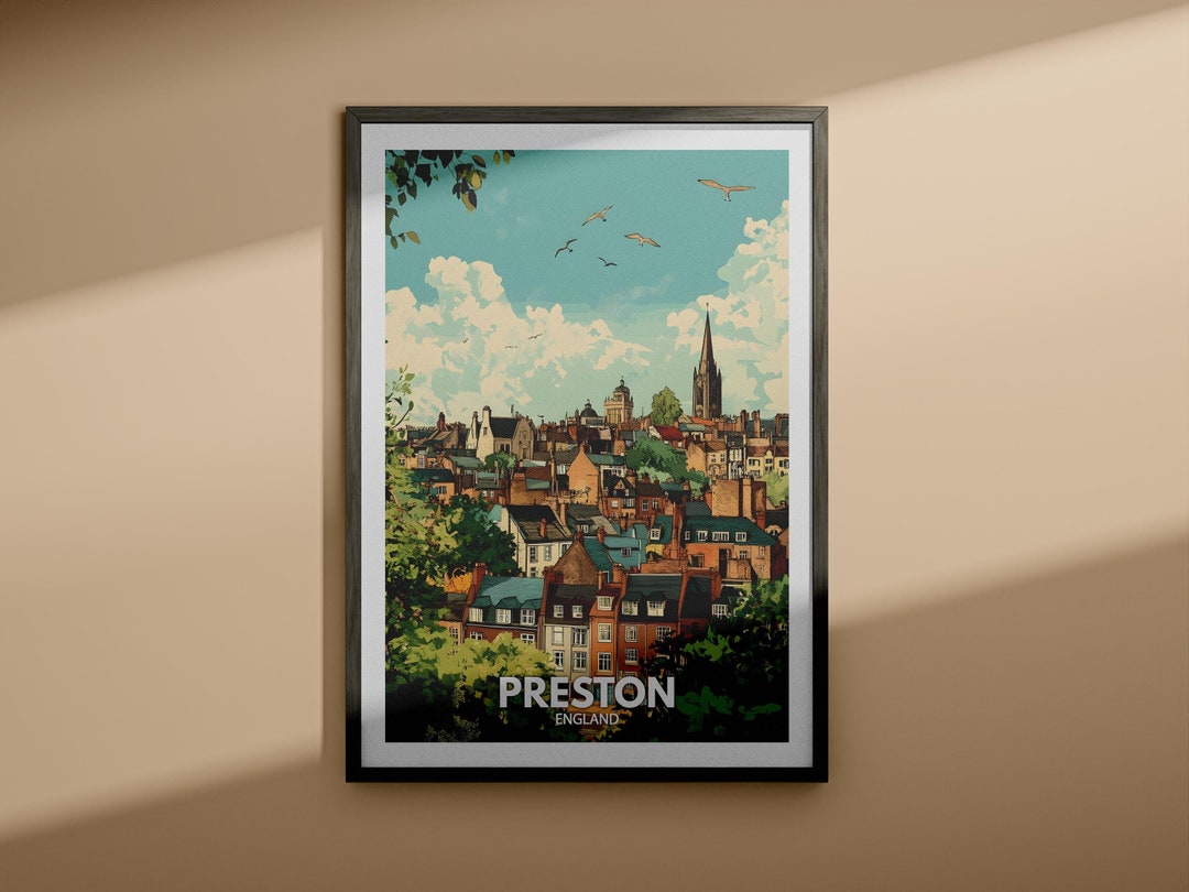 Preston Print - Preston Travel Poster / England Wall Art Print ...