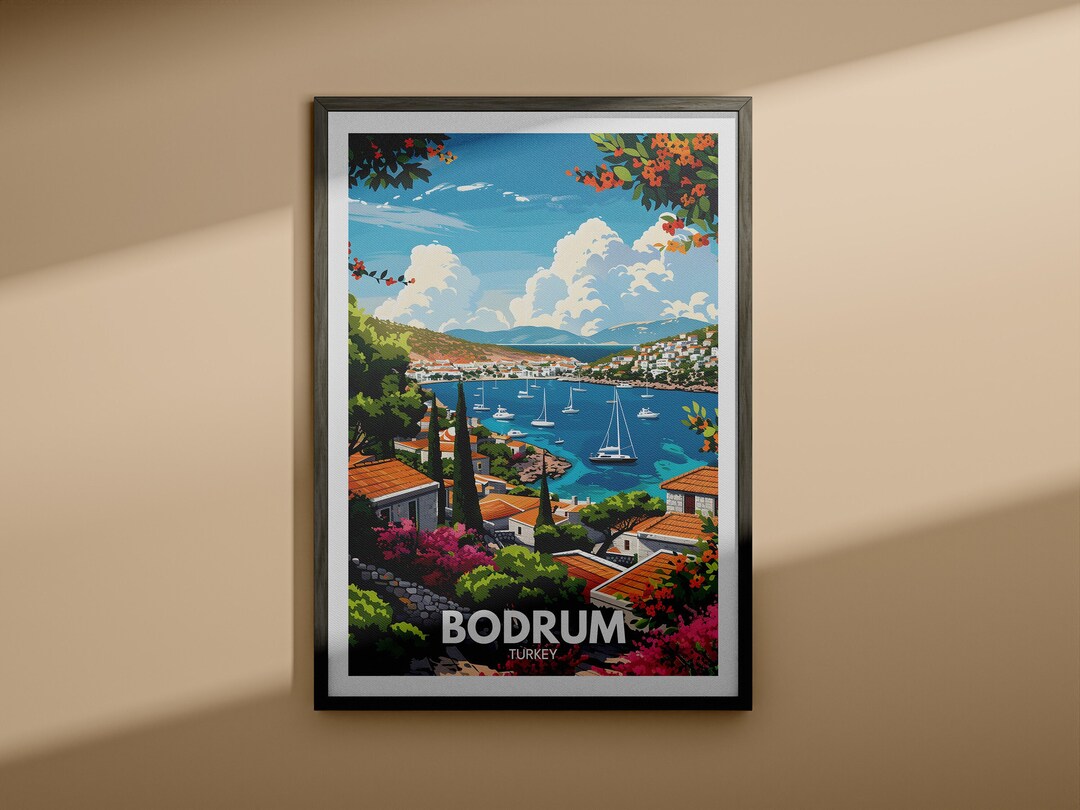 Bodrum Print - Bodrum Travel Poster / Turkey Travel Wall Art Print ...