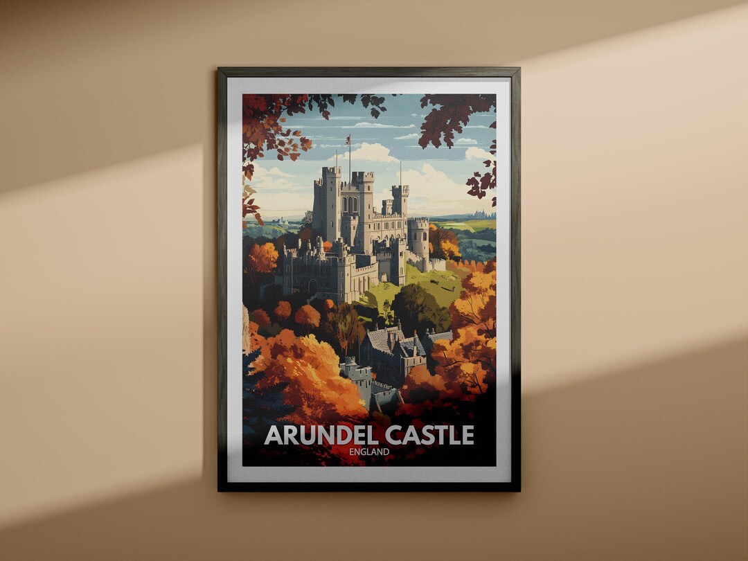 Arundel Castle Print - Arundel Castle Travel Poster / England Wall Art ...