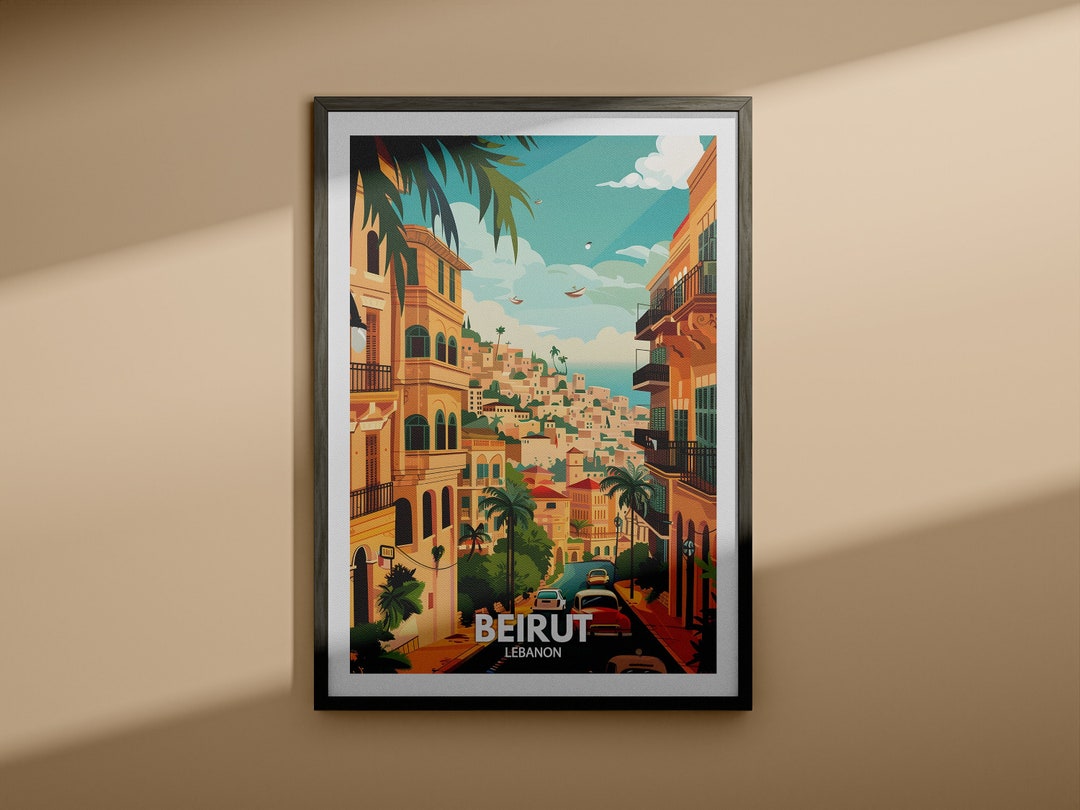 Beirut Art Print - Beirut Travel Poster / Lebanon Wall Art Print ...