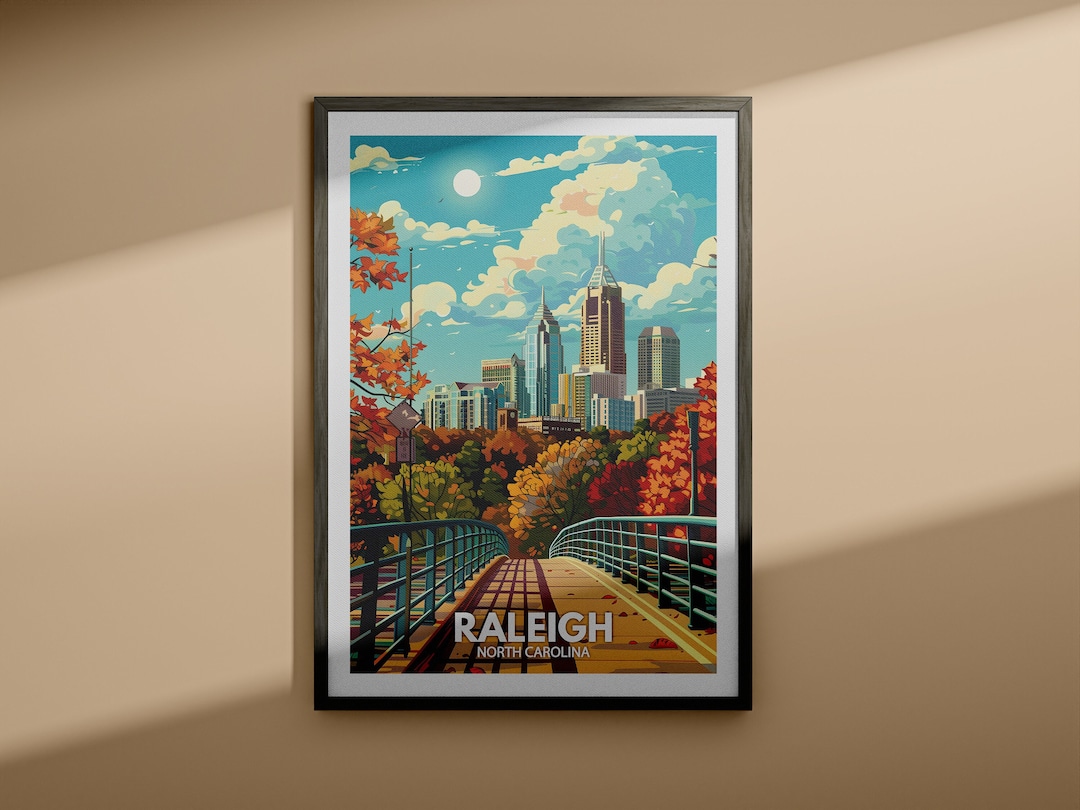 Raleigh Print - Raleigh Poster / North Carolina Wall Art Print / United ...