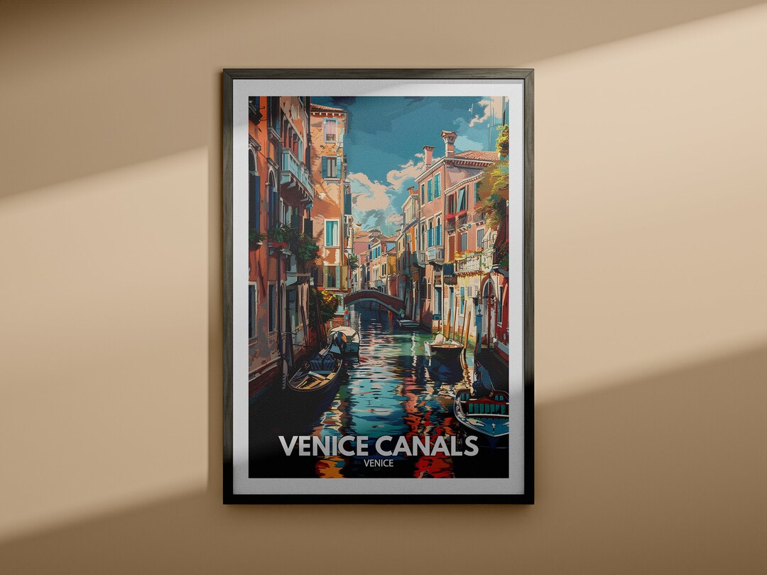 Venice Canals Print - Venice Canals Travel Poster / Venice Wall Art ...