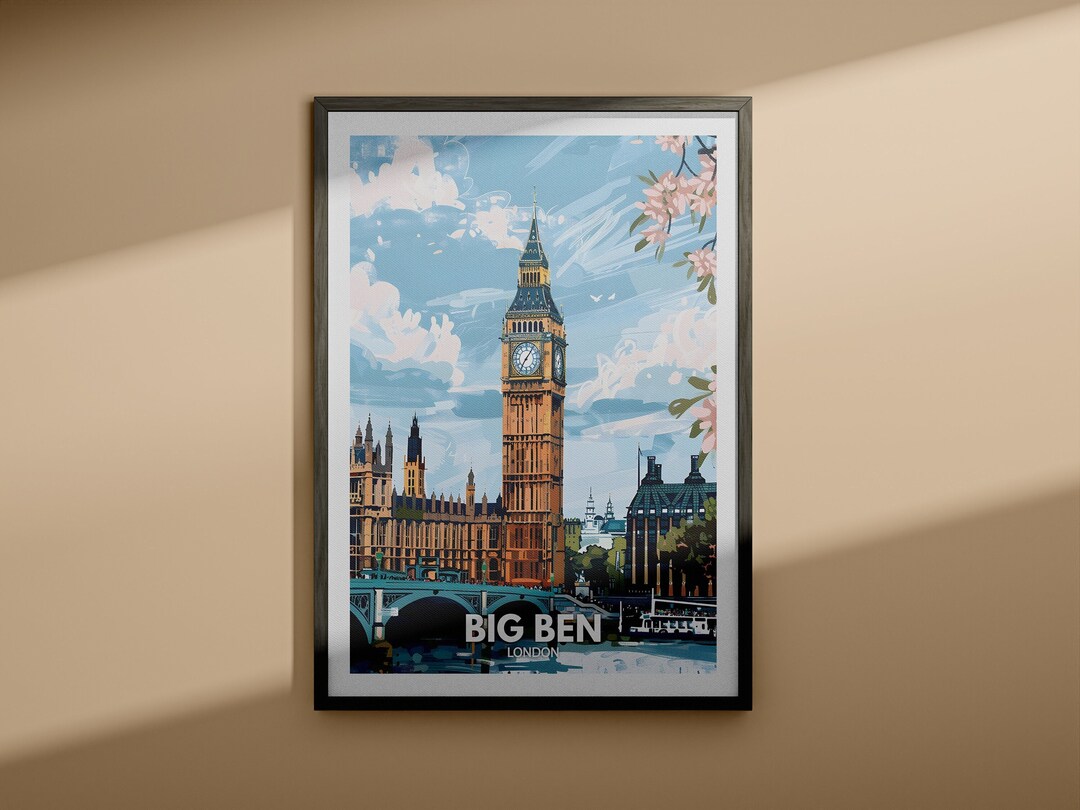Big Ben Print - Big Ben Travel Poster / London Wall Art Print / London ...