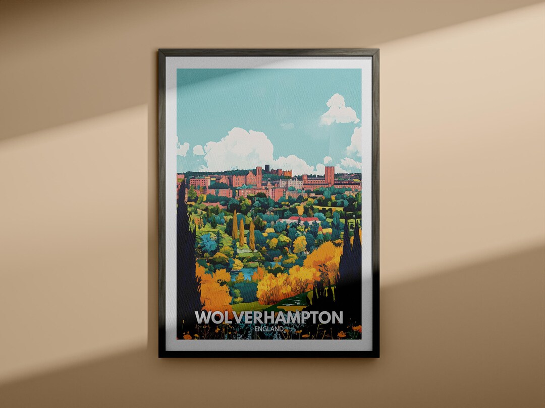 Wolverhampton Print - Wolverhampton Travel Poster / England Wall Art ...
