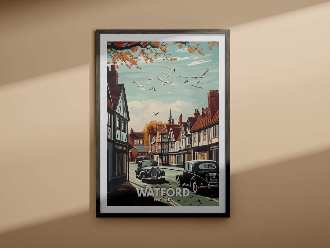 Watford Print - Watford Travel Poster / England Wall Art Print ...