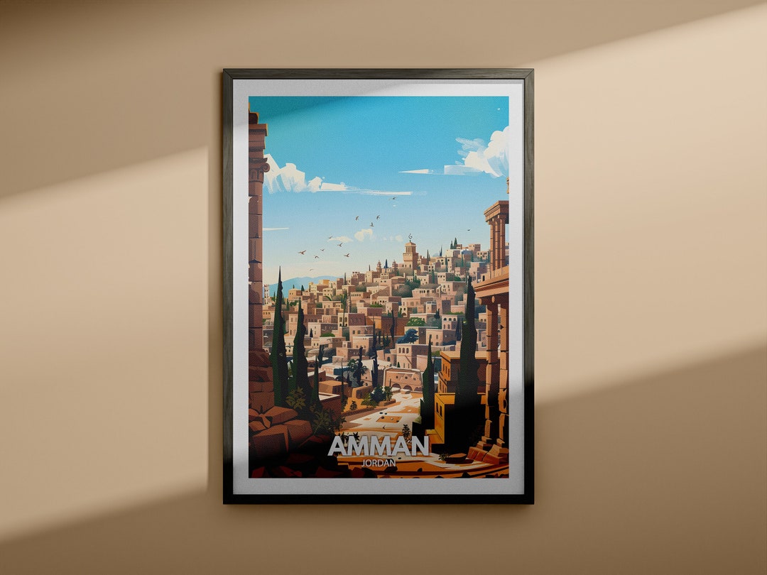 Amman Print - Amman Travel Poster / Jordan Wall Art Print / Jordan Home ...