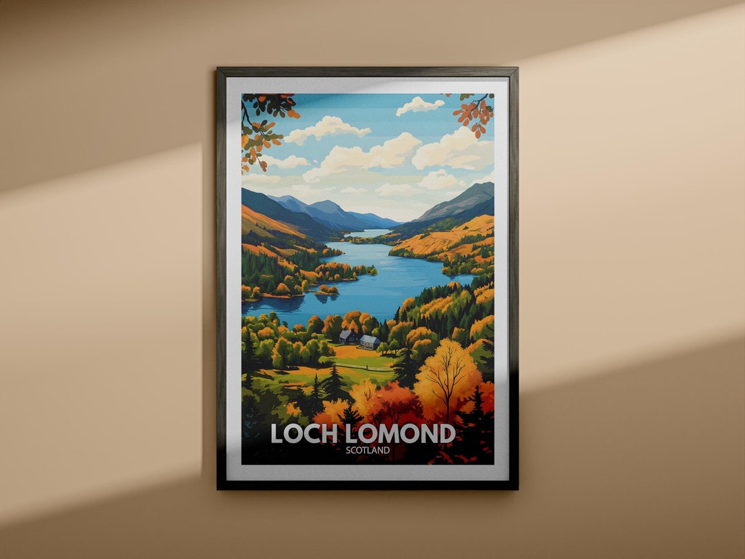 Loch Lomond Print - Loch Lomond Poster / Scotland Loch Art / Scotland ...