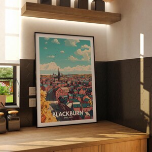 Blackburn Print - Blackburn Travel Poster / England Wall Art Print ...
