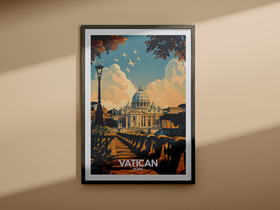 Vatican Print - Vatican Travel Poster / Rome Wall Art Print / Rome Home ...
