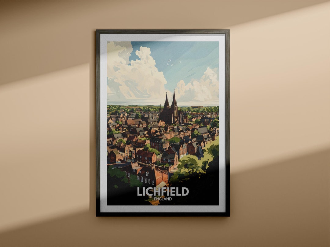 Lichfield Print - Lichfield Travel Poster / England Wall Art Print ...