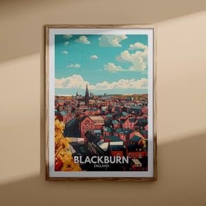 Blackburn Print - Blackburn Travel Poster / England Wall Art Print ...