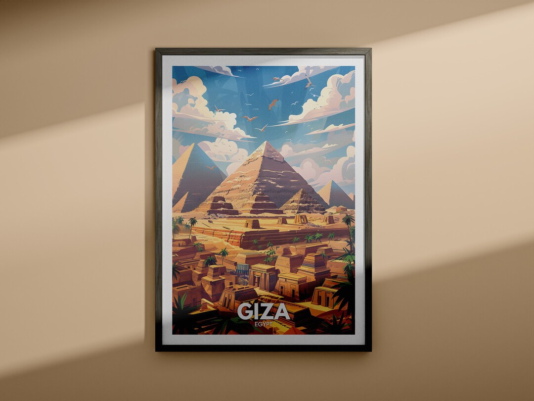 Giza Print - Giza Travel Poster / Egypt Travel Wall Art Print ...