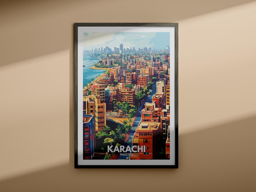 Karachi Art Print - Karachi Travel Poster / Pakistan Wall Art Print ...