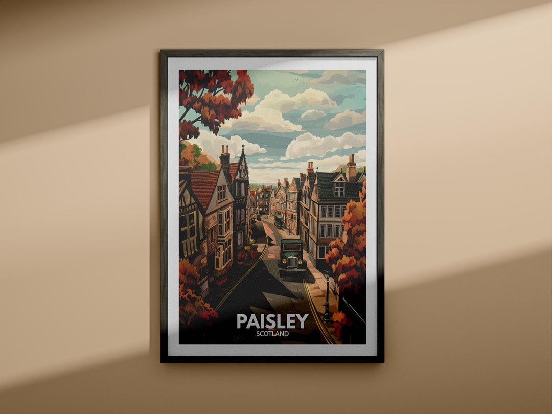 Paisley Print - Paisley Travel Poster / Scotland Wall Art Print ...