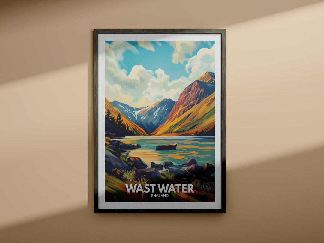 Wast Water Print - Wast Water Poster / England Lake Art / England ...