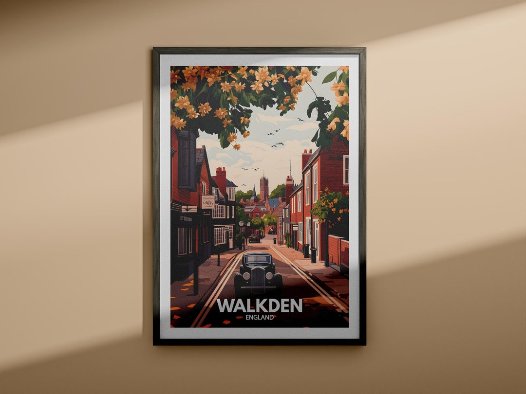 Walkden Print - Walkden Travel Poster / England Wall Art Print ...